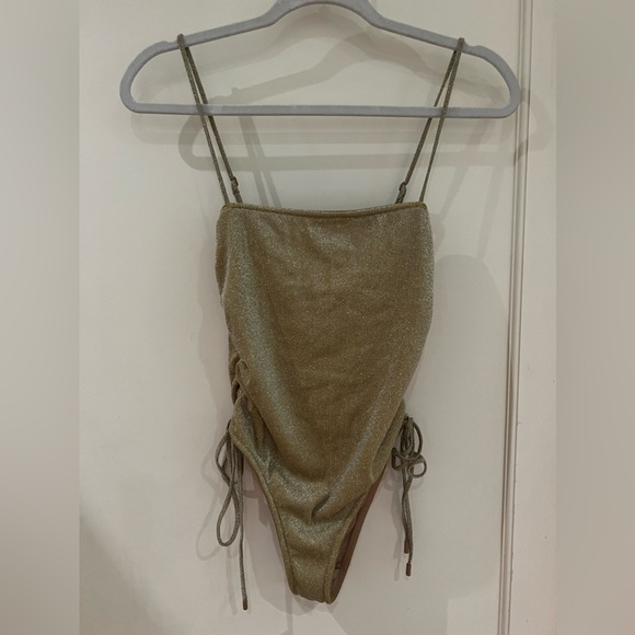 triangl swimwear | Swim | Triangl Gold Sparkle One Piece | Poshmark